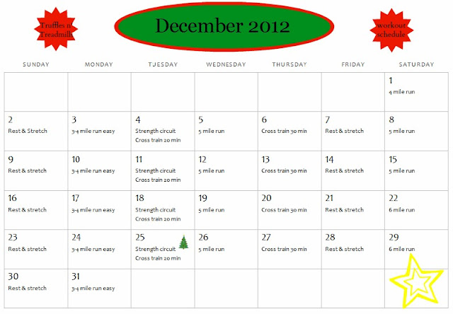Truffles n' Treadmills: December Workout Schedule