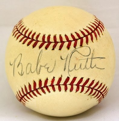 Babe Ruth Autographed Baseball - Autographed New York Yankees Hof Nice