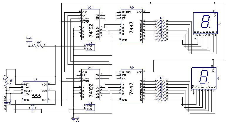 Rangkaian Counter Down/Up Otomatis 7 Segment Display - Mad Elektro