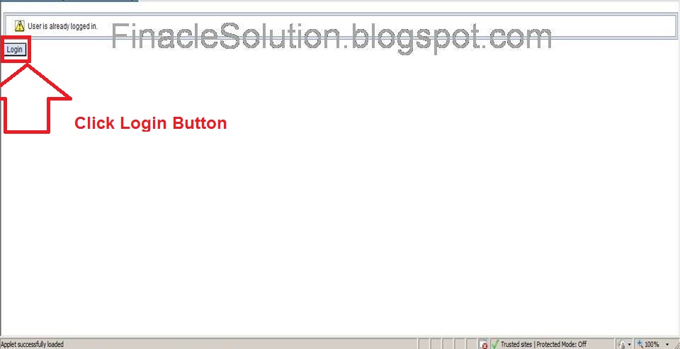 Self Reset of User IDs Which are Already Logged in Finacle
