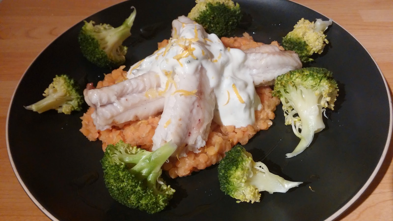 Grilled Huss with Spicy Peanut Lentils and Tzatziki - Raw Rhubarb - Fit ...