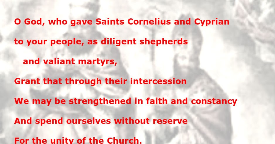 Daily Homilies: Memorial of Saints Cornelius, Pope, and Cyprian, Bishop ...