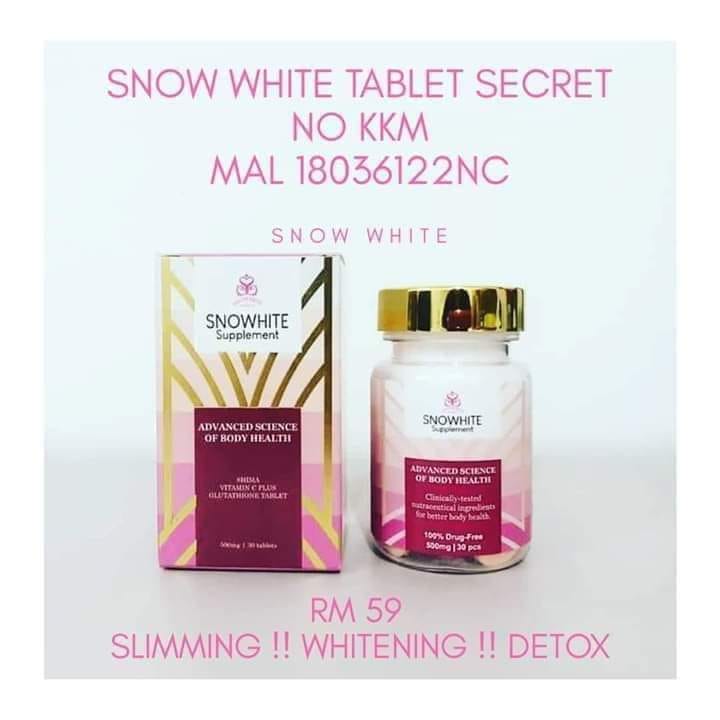 SNOW WHITE SECRET TABLET : SKIN WHITENING | SLIMMING | DETOX DENGAN 3 ...