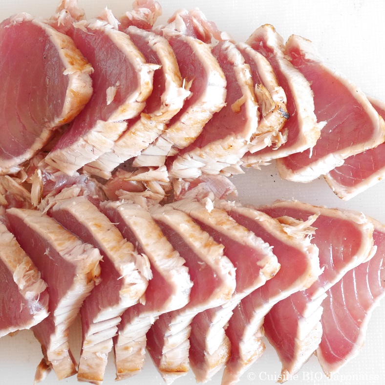 Cuisine BIO-Japonaise: Tataki de bonite (salade de bonite)