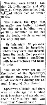 Grandstand Collapse at the 1960 Indianapolis 500 - An Engineer's Aspect