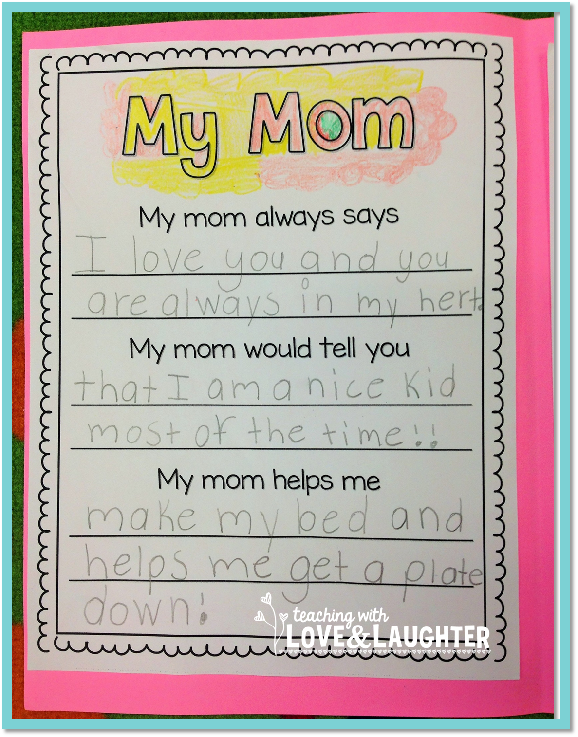 Teaching With Love and Laughter: Mother's Day Writing Freebie and ...