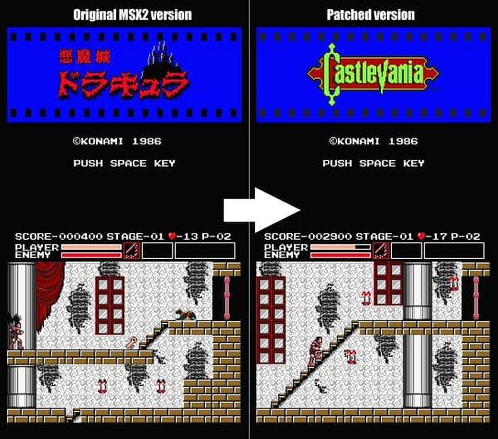 Indie Retro News: Vampire Killer on the MSX2 gets a Castlevania MSX2 patch