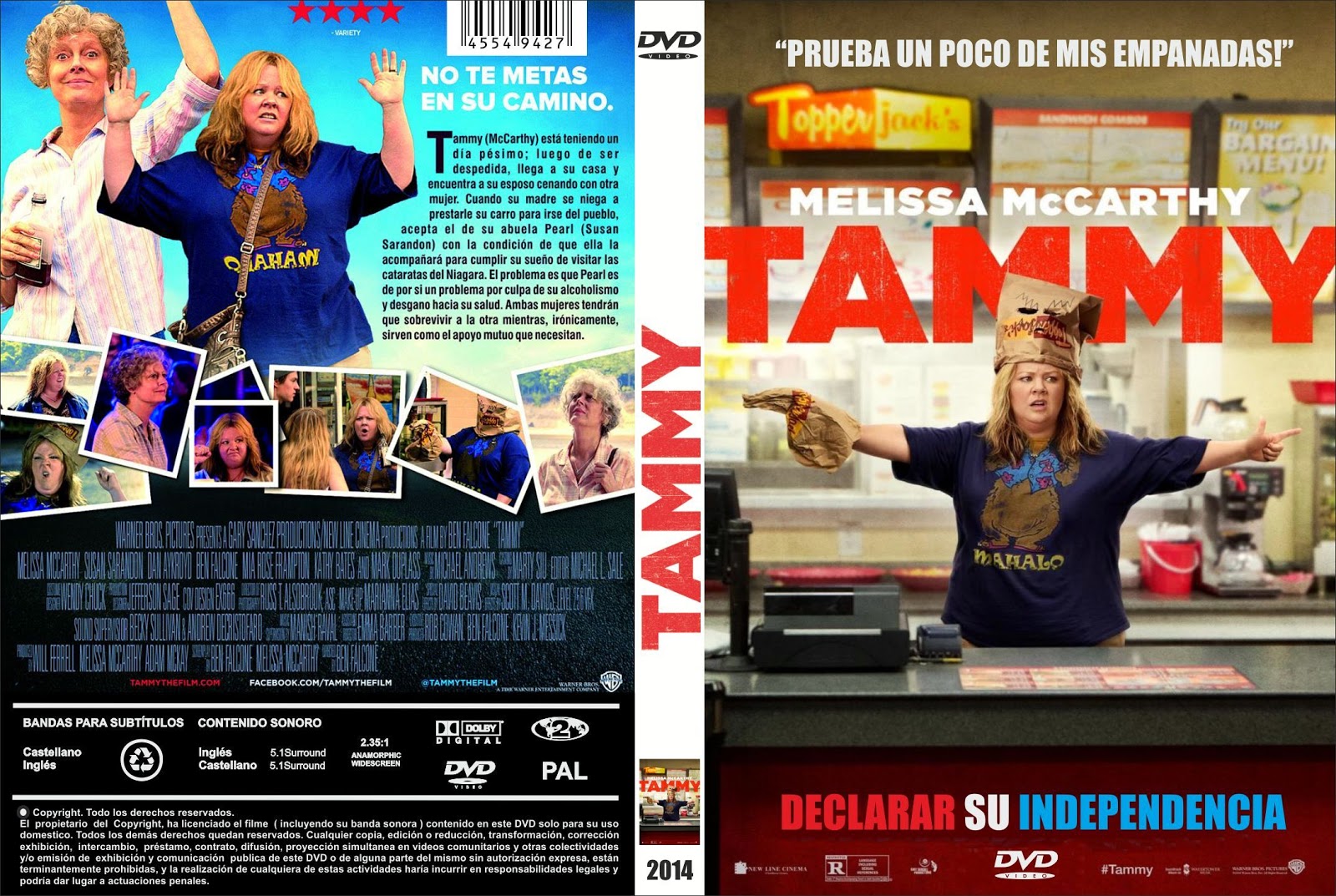 PB | DVD Cover / Caratula FREE: TAMMY - DVD COVER 2014 ESPAÑOL (*)