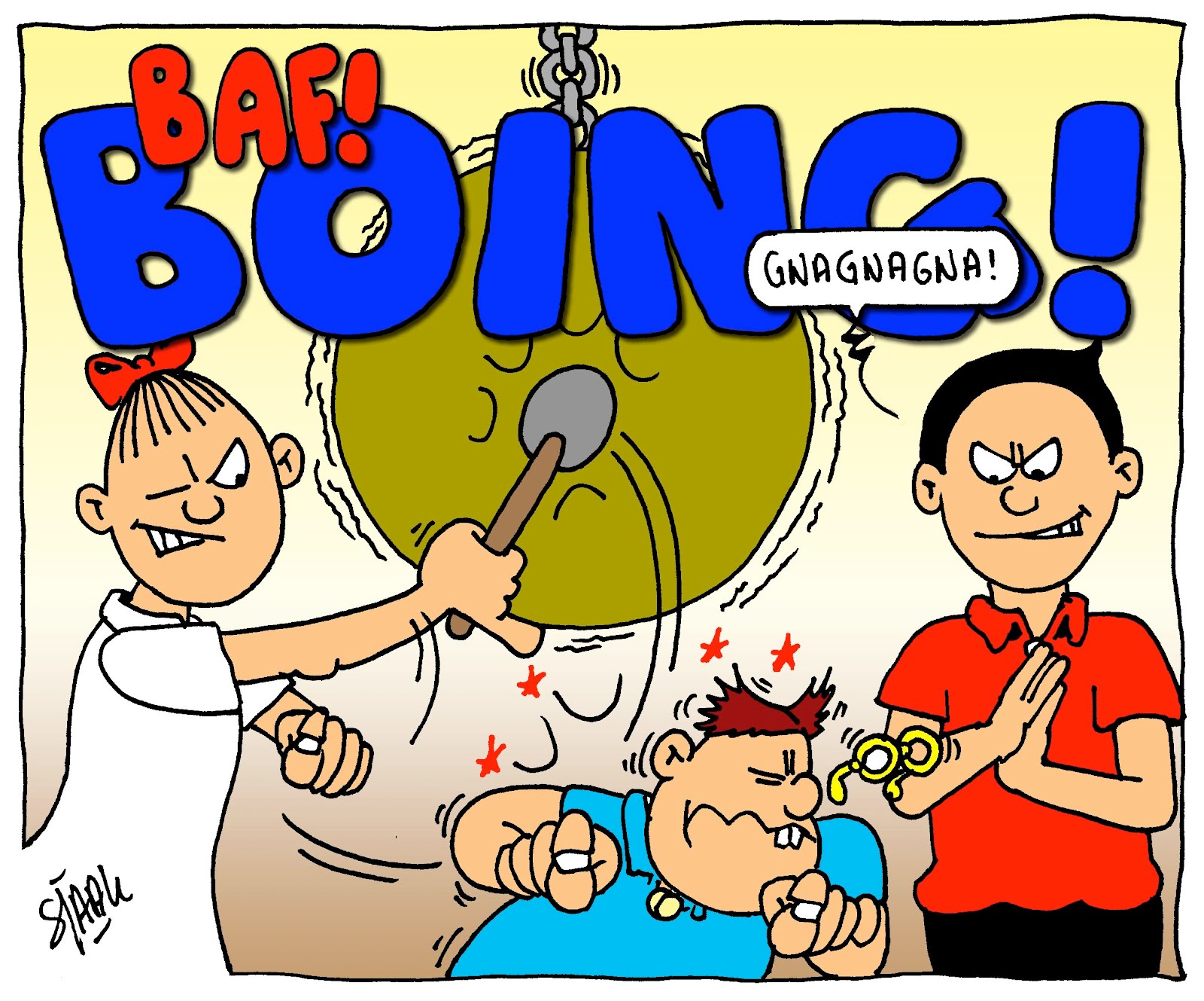 Cartoon van de Dag: Ram op de beursgong tegen pesten.