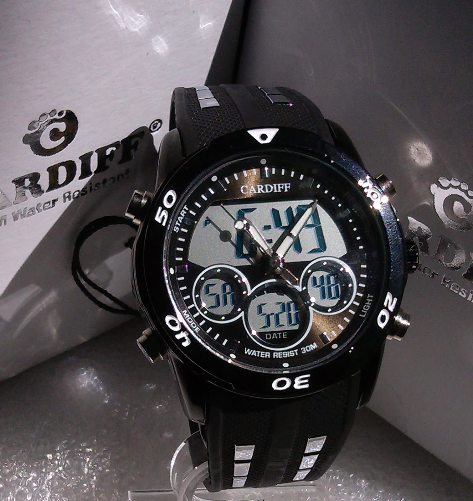 JAM TANGAN CARDIFF WATERPROOF: JAM CARDIFF SPORTY & TRENDY