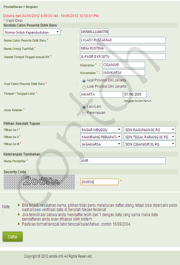 SDN 01 RAGUNAN PAGI: ATURAN DAN KETENTUAN PPDB SD REGULER 2012 / 2013