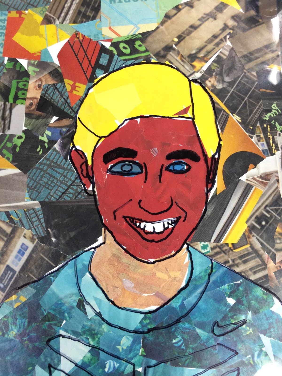 Mrs. Wille's Art Room: 6th grade self-portrait collages