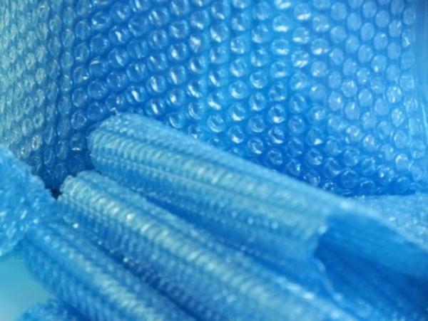 Usos variados do plástico bolha