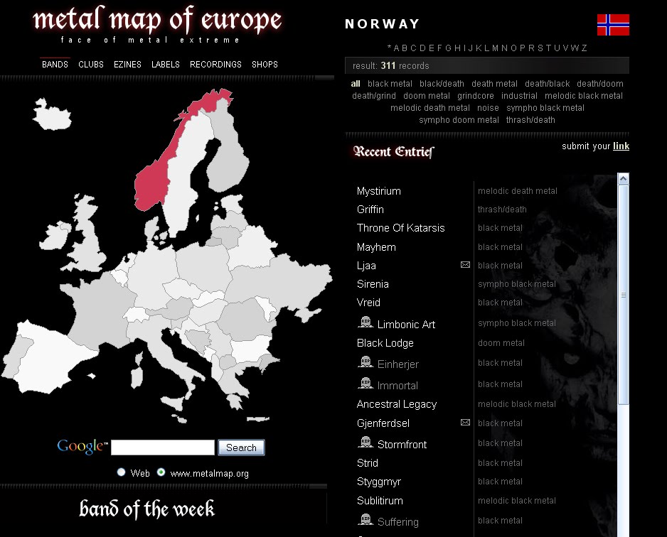 Black-Metal.nl: Metal Map of Europe