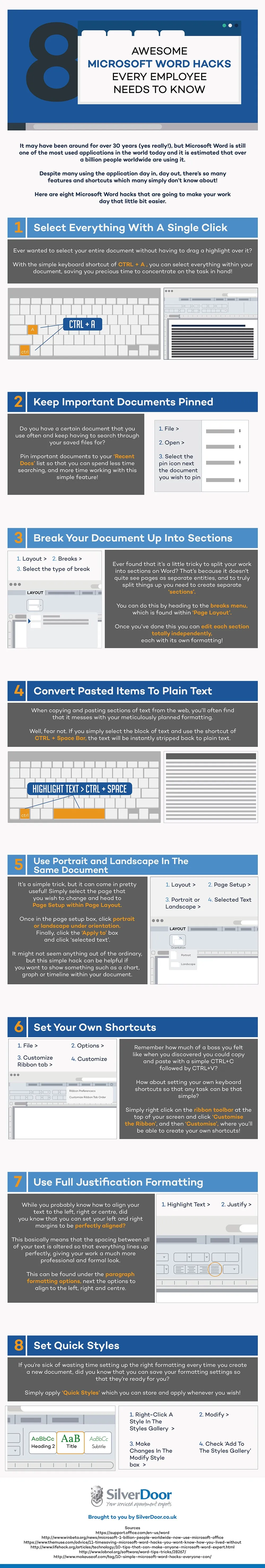 8 Awesome Microsoft Word Hacks Every Employee Needs To Know - #Infographic