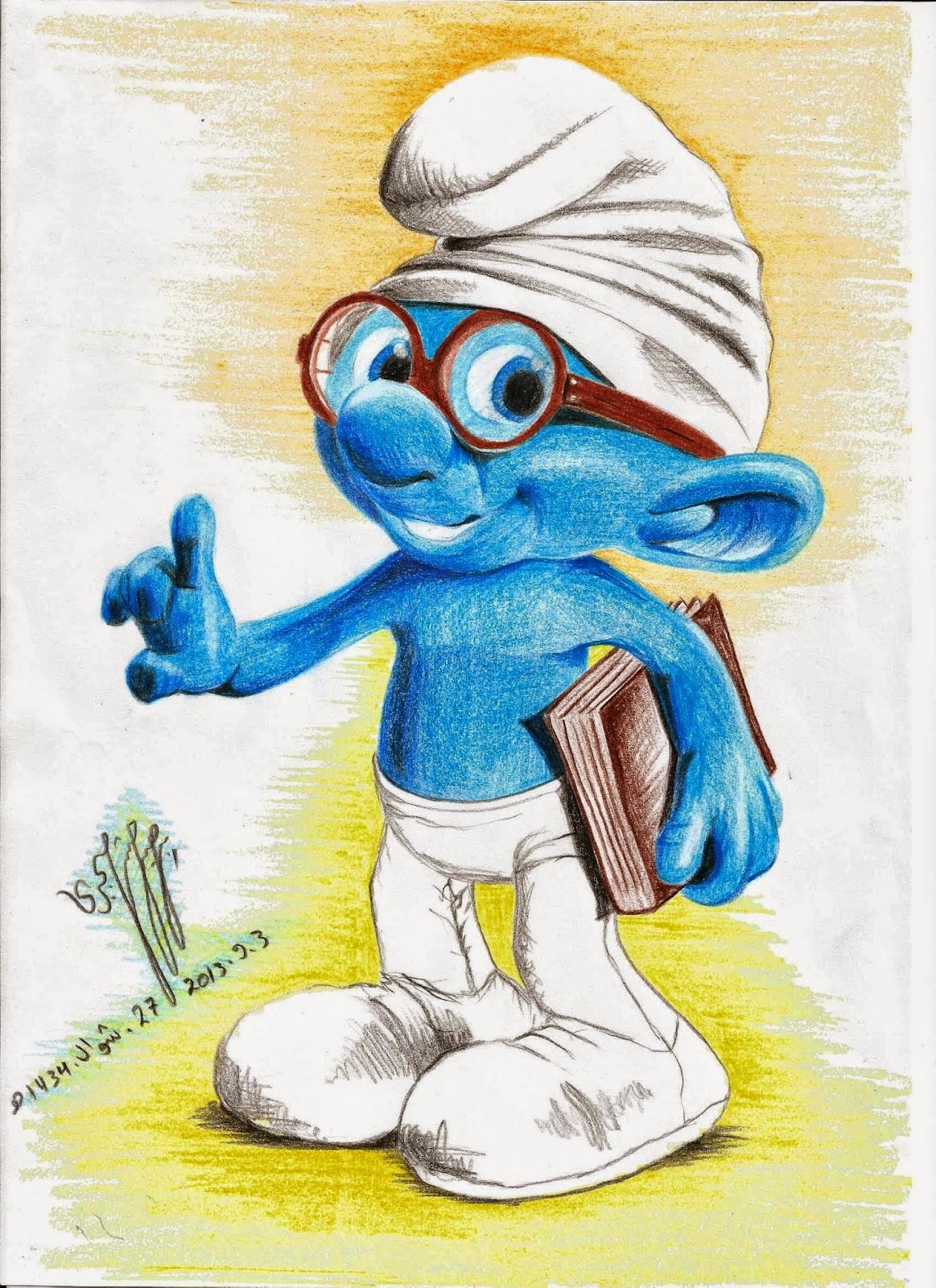 مرسم السلفيوم - alselfum Drawing: سنفروا بحياتكم .. Smurfs thinker