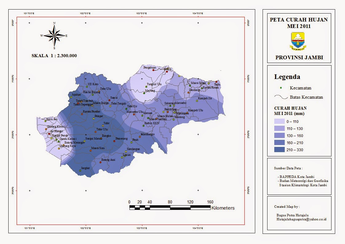 FORUM TATA RUANG : PETA CURAH HUJAN JAMBI 2011