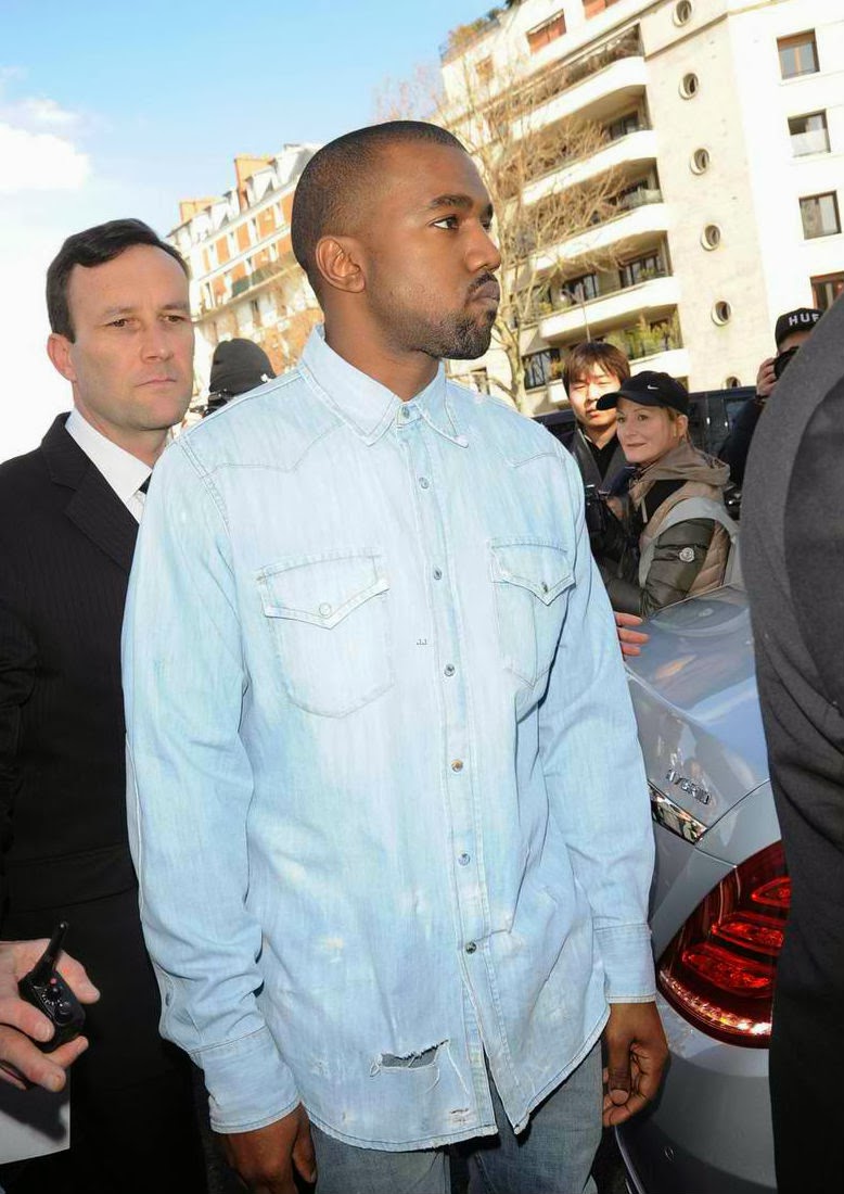 Kanye West Attends The Celine Paris Fashion Show (PHOTOS)