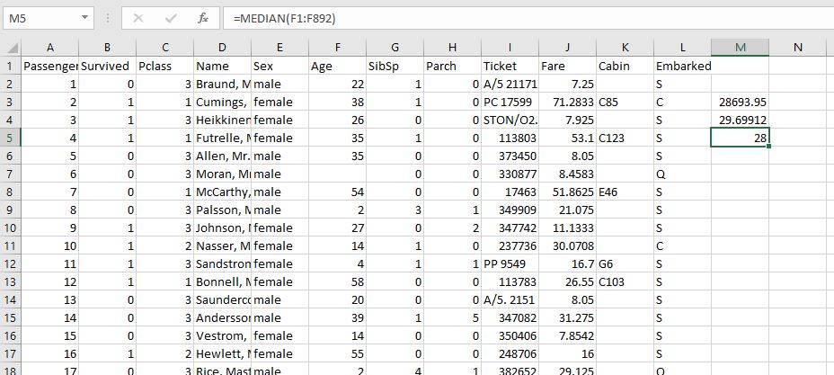 Step by step data analysis using spreadsheet application (e.g ...