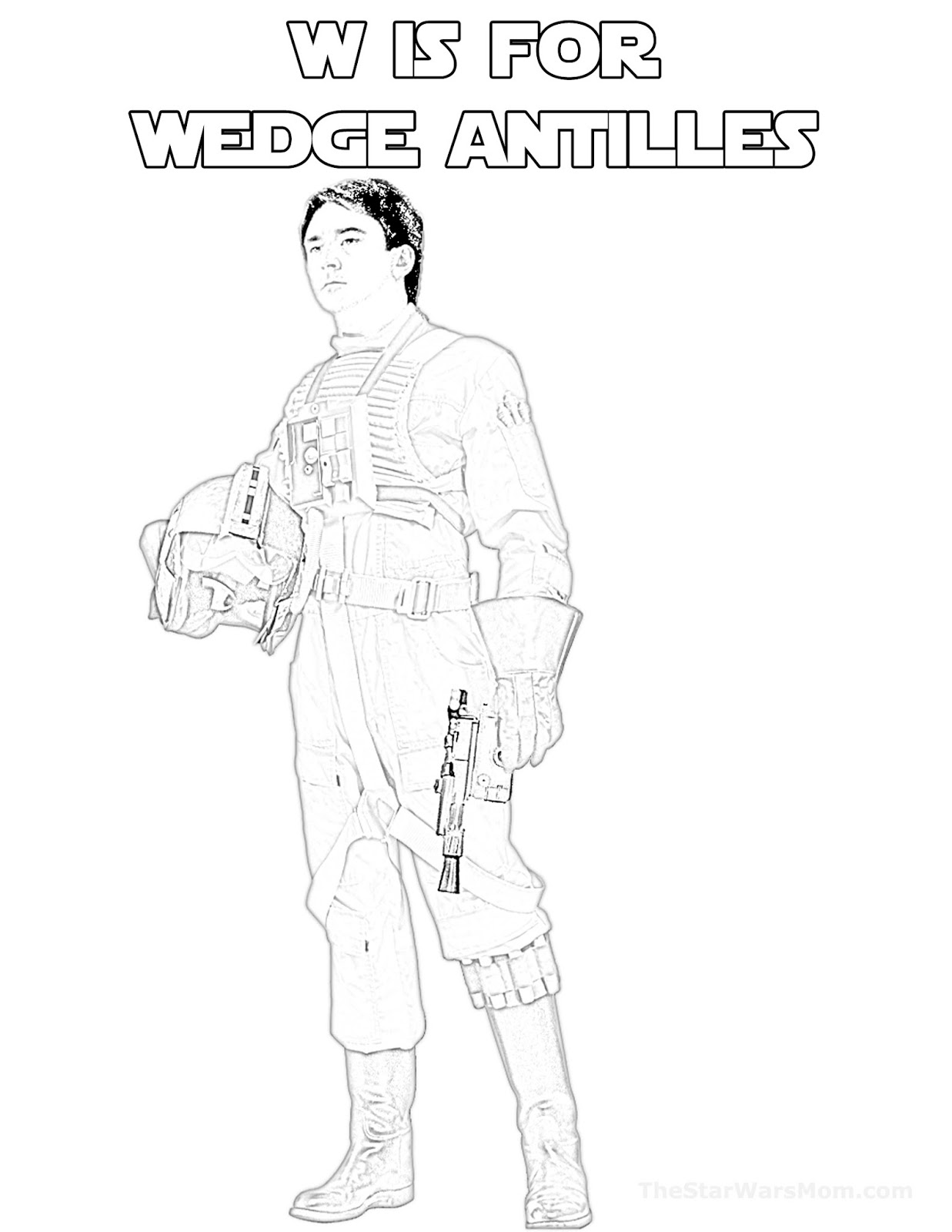 W is for Wedge Antilles - Star Wars Alphabet Coloring Page - The Star ...