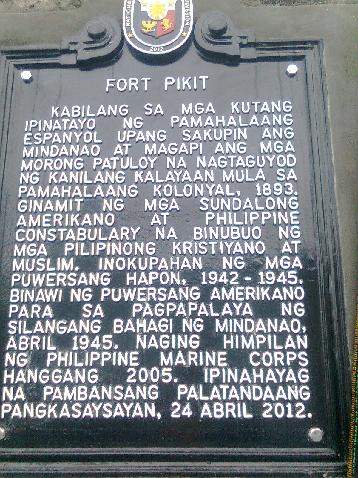 Fort Pikit sa bayan ng Pikit; North Cotabato isa ng Historical LandMark ...