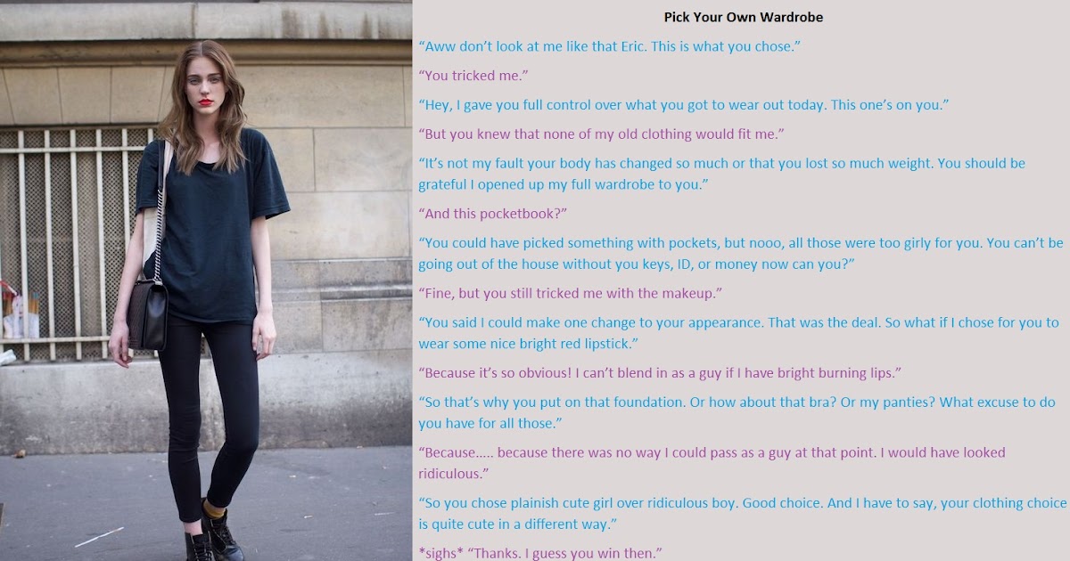 Feminization Beauty Within: TG Captions & Stories: Pick Your Own Wardrobe