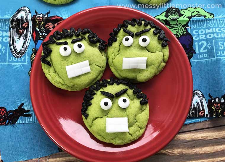 The Incredible Hulk Superhero Cookies Recipe - Messy Little Monster