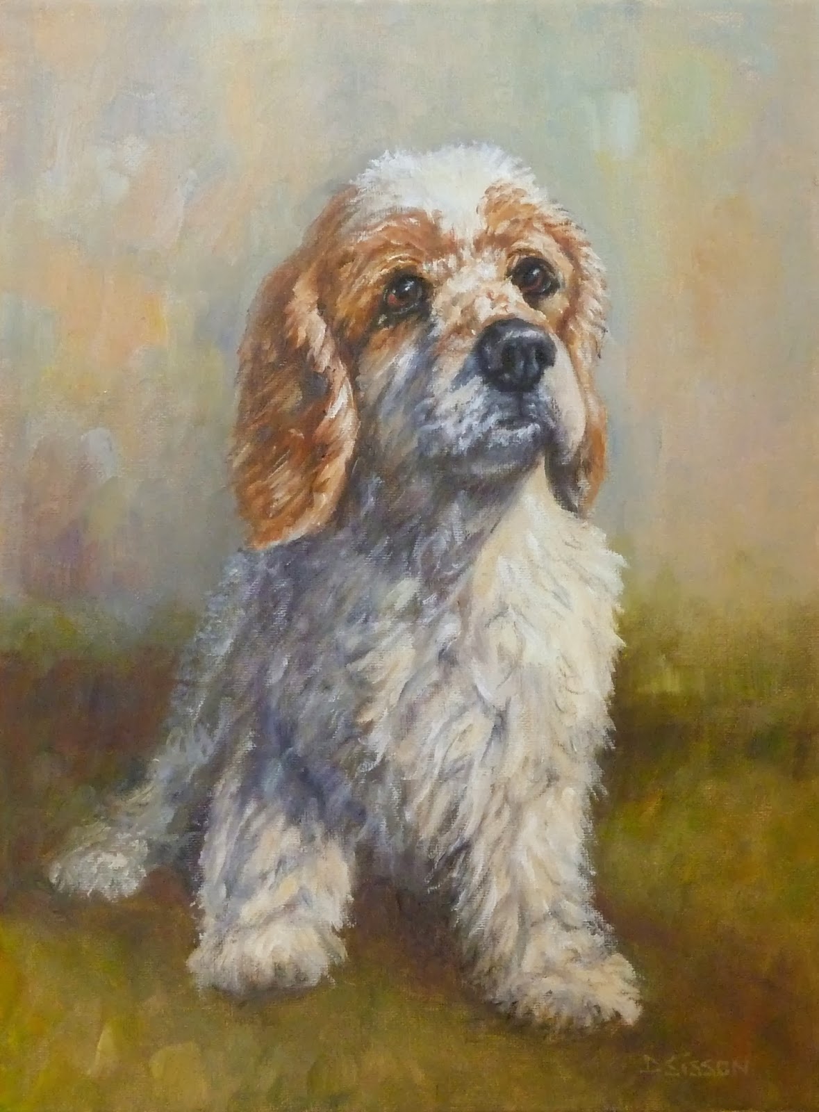 Daily Painting Projects: Cocker Spaniel Portrait Oil Painting Dog Art ...