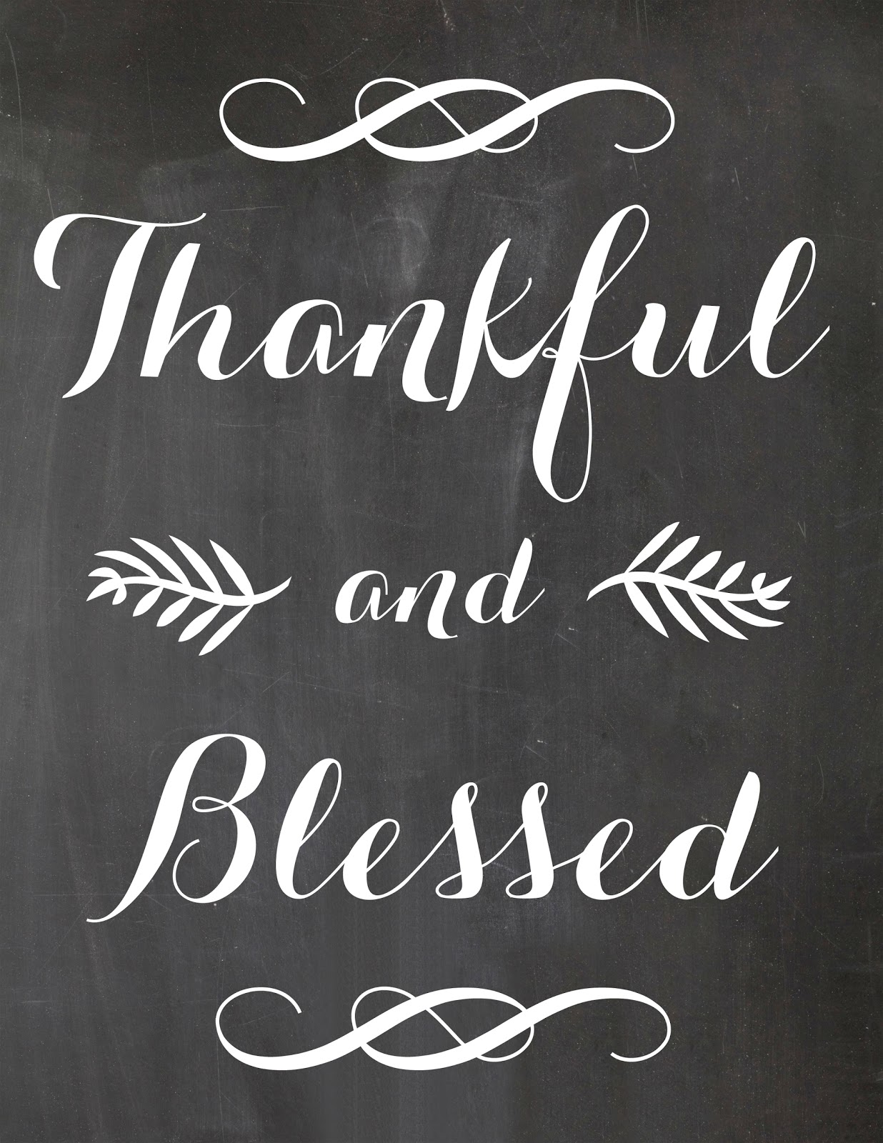 Thankful and Blessed Chalkboard Printable | BellaGrey Designs