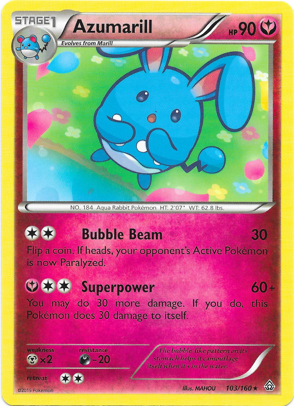 Azumarill 103/160 -- Primal Clash Pokemon Card Review ...