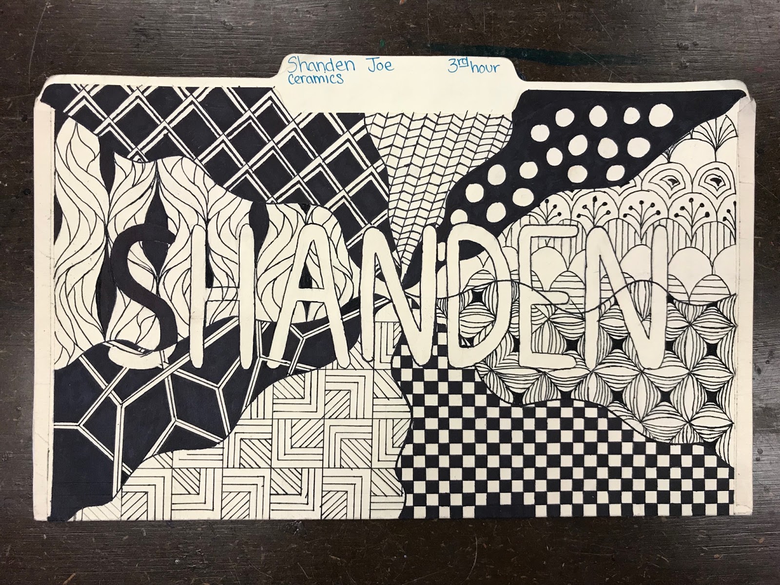 Mini portfolio name design assignment student work