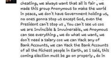 News Feed Reads: Anonymous Philippines says "viral post circulating ...