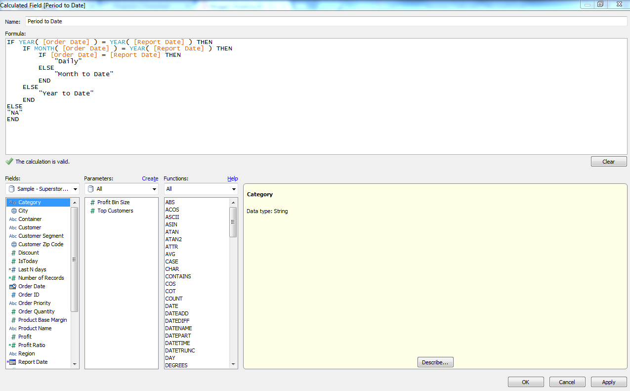 Breaking BI: Creating a Period to Date Matrix in Tableau
