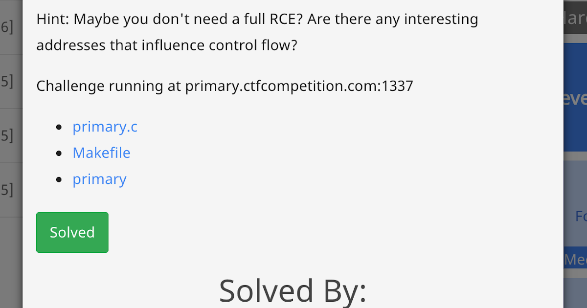 Play With Capture The Flag: [Write-up] Google CTF 2017 - pwn474 primary
