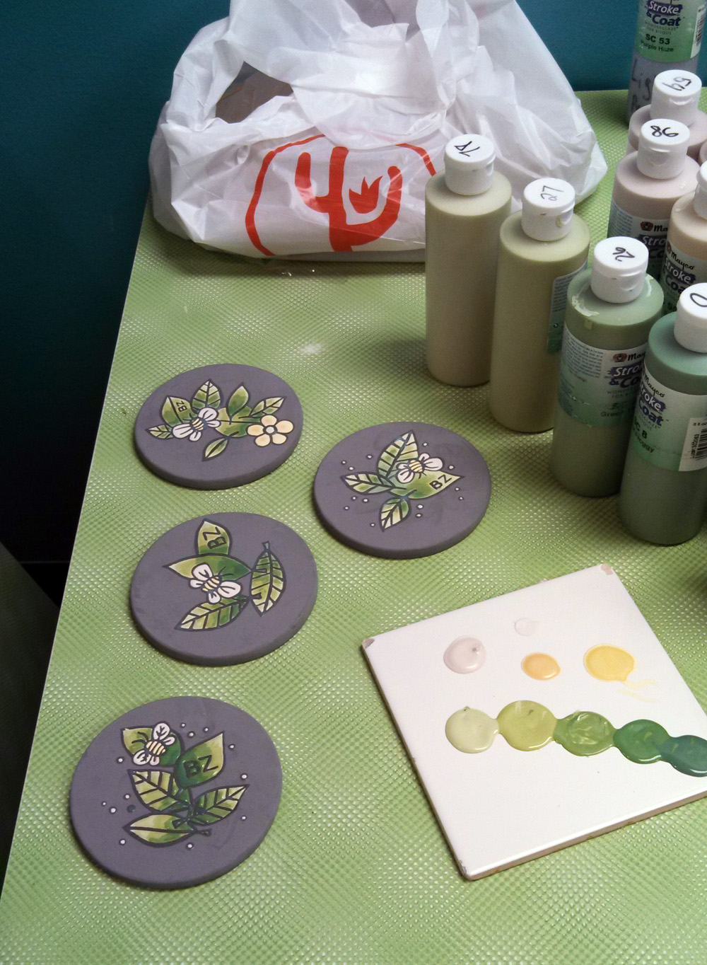 Picky Chicky's Art & Craft Blog: PYOP (Paint Your Own Pottery) Coasters ...