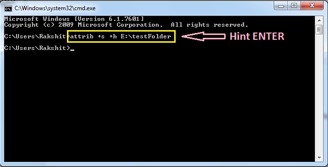 Jitin's world: Hide/Unhide Folders Using Command Prompt