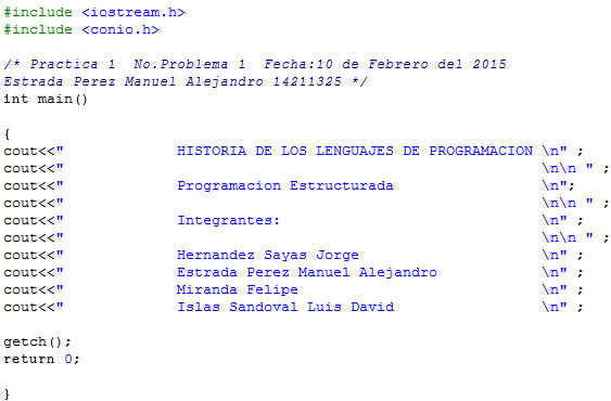 programación: Ejercicios de programación estructurada (Equipo 1)