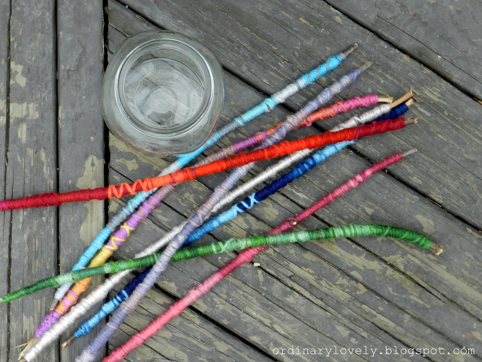 Ordinary Lovely: Yarn-Wrapped Sticks (easy. peasy. colorful. pretty.)