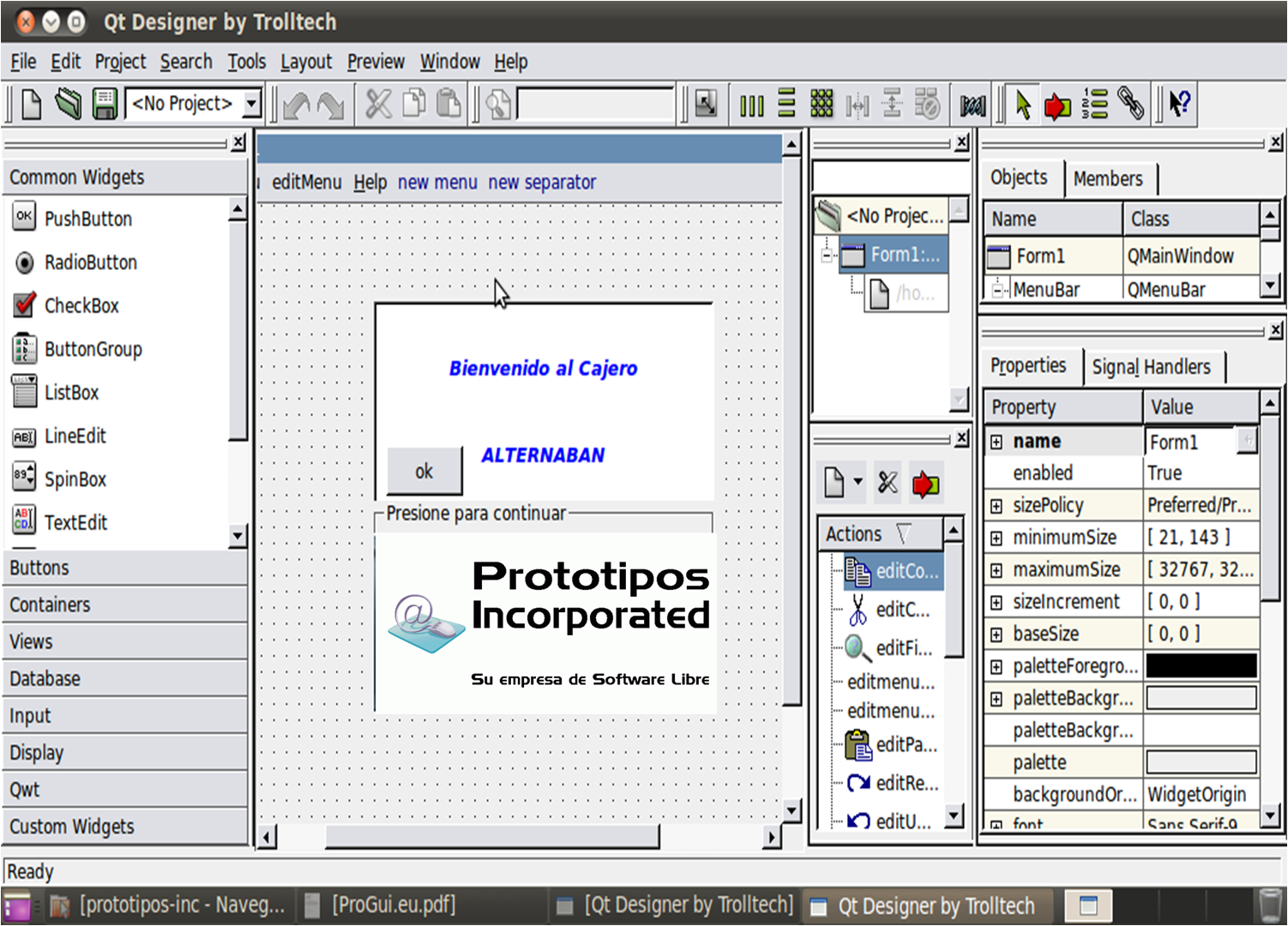 Interaccion con QT - Prototipos Incorporated