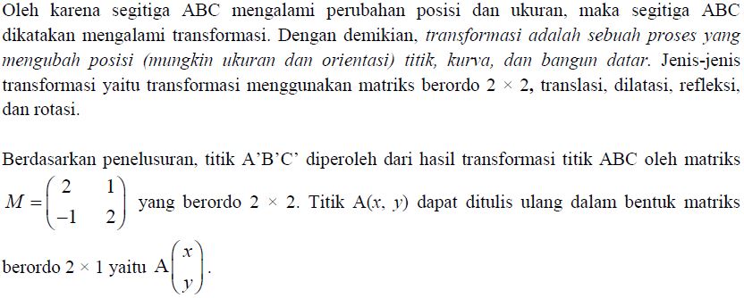 TRANSFORMASI MENGGUNAKAN MATRIKS 2X2 ~ CAri TAu