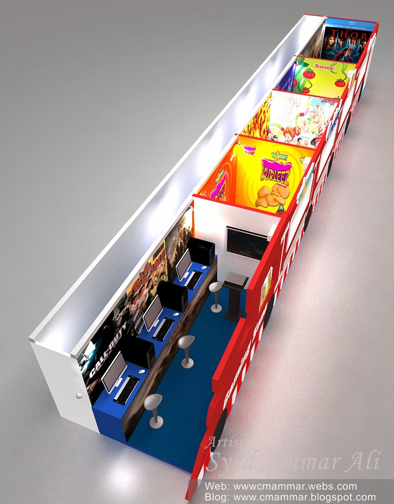 Syed Ammar Ali: 3D Train Shape Stall (Client: Candyland)