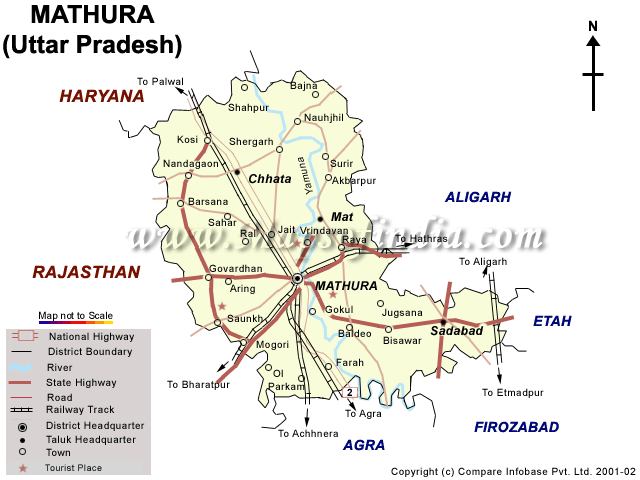 Top Tourist Place India : Map of Uttar Pradesh