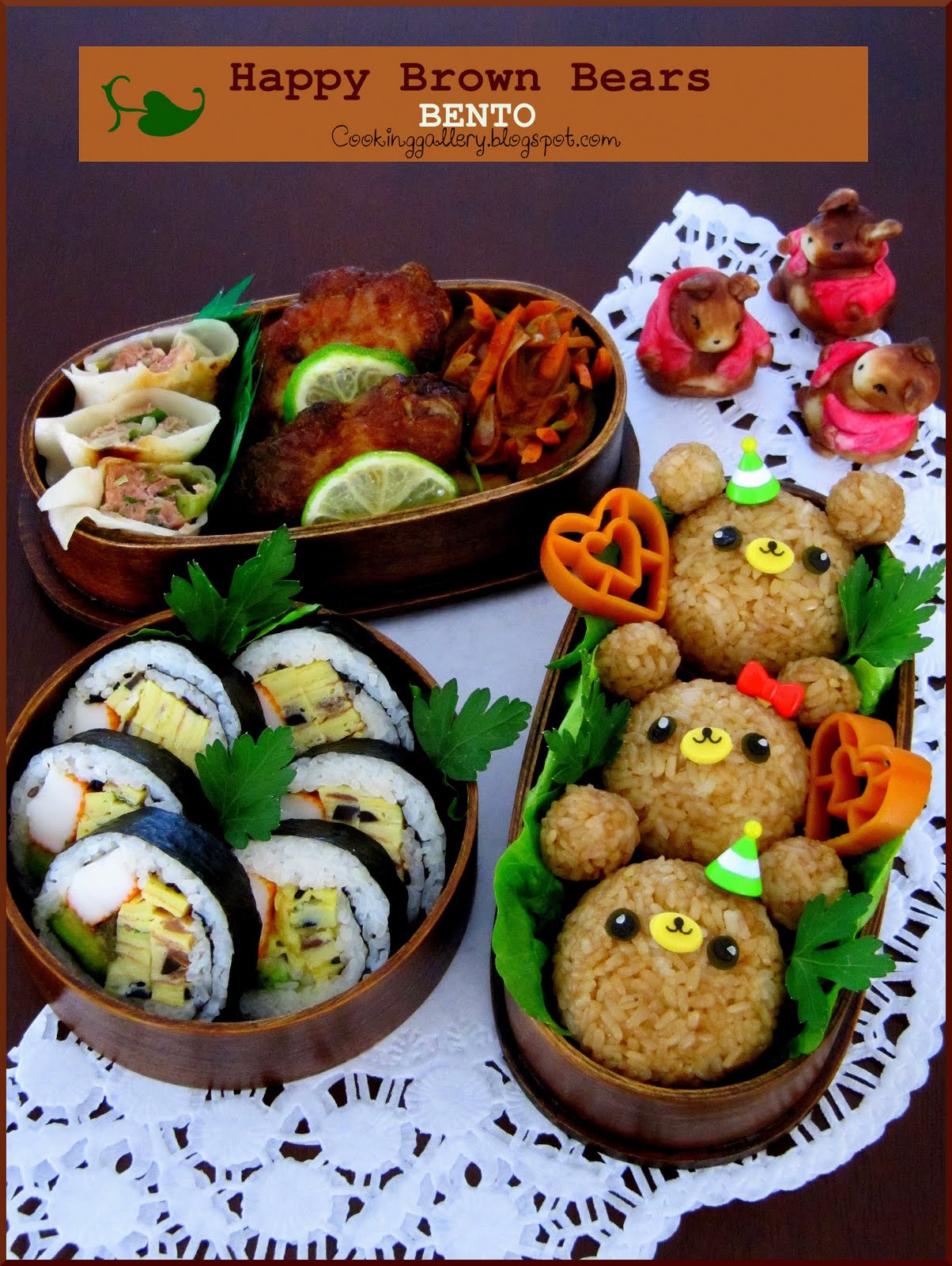 Happy Brown Bears Bento | Cooking Gallery