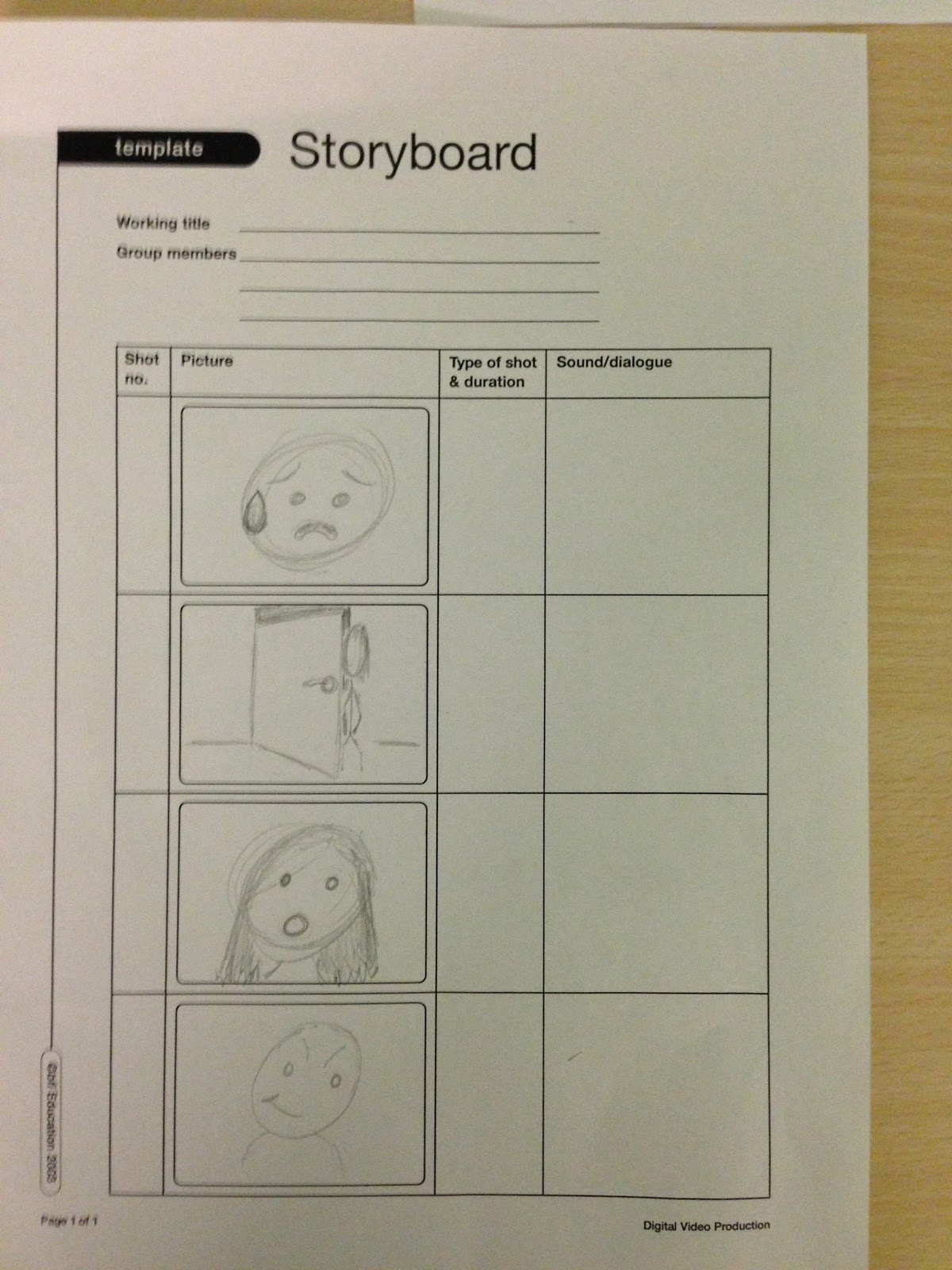 Reece Garside Media Blog : Continuity Task Storyboard