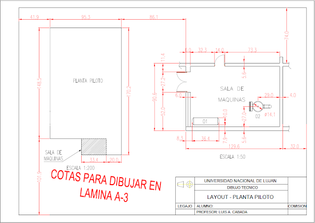 Dibujo Técnico: LAMINA "LAYOUT SALA DE MAQUINAS"