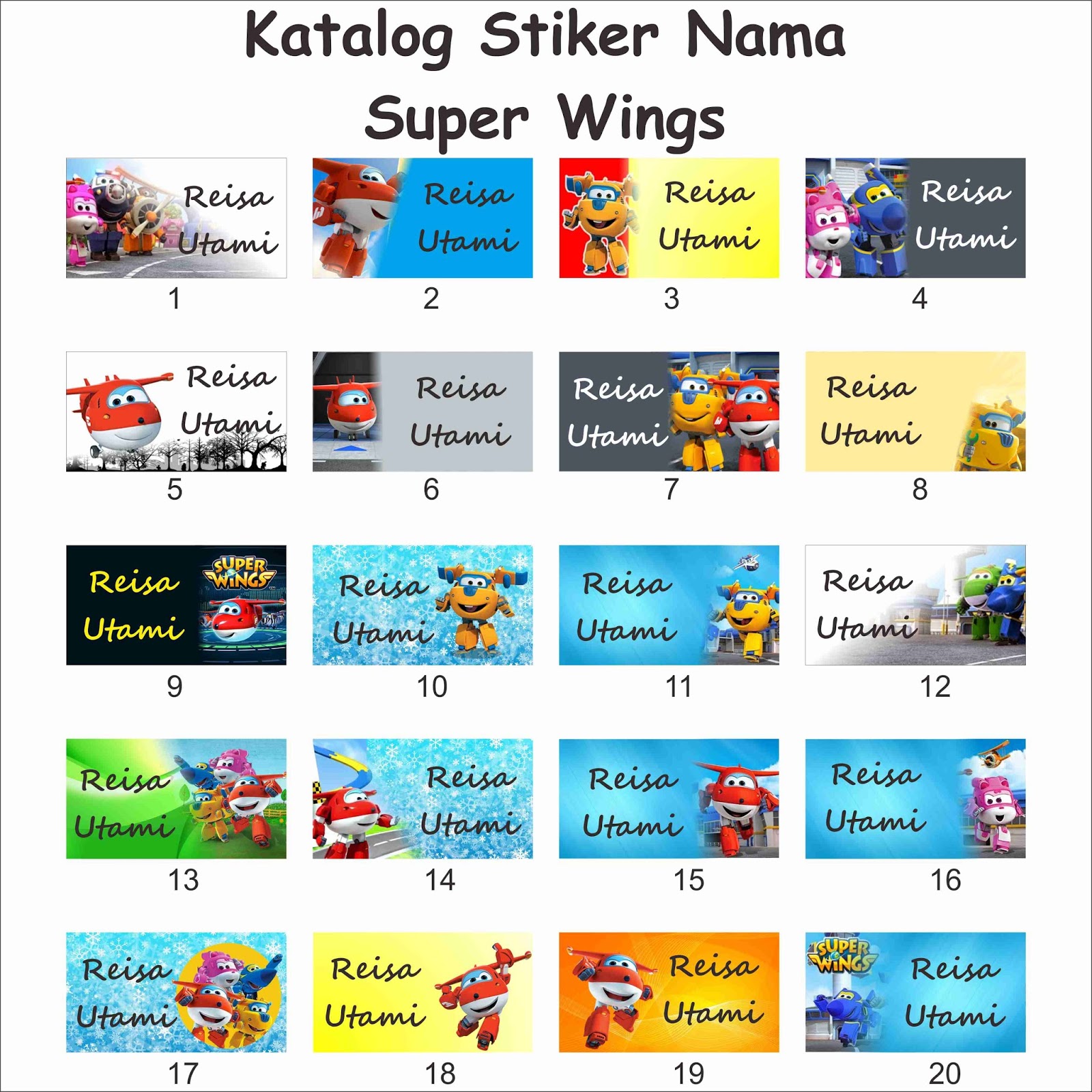 Design Kreatif Kota Malang: STIKER LABEL NAMA KARAKTER