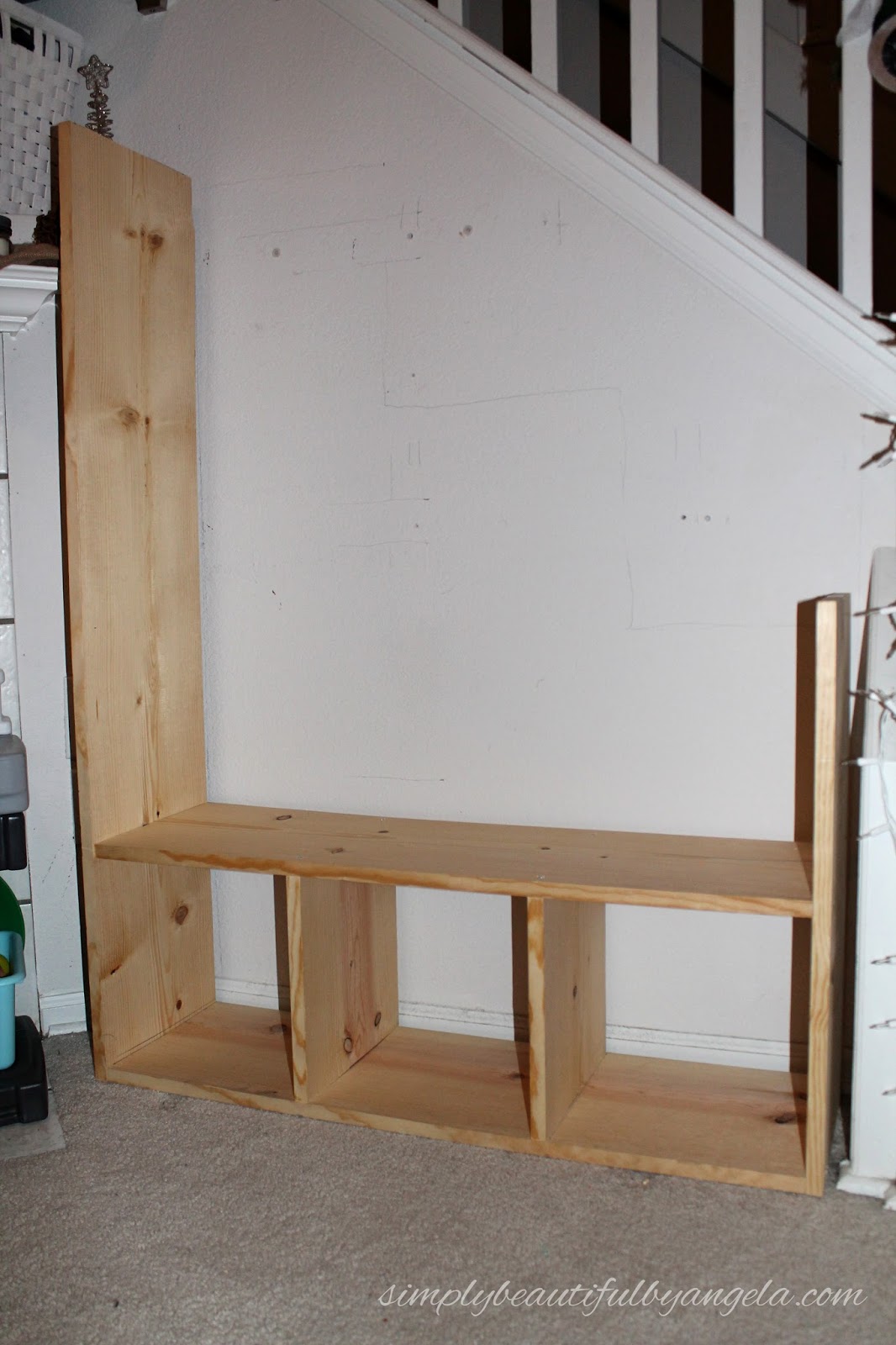 DIY Staircase Storage Unit for Living Room Toys