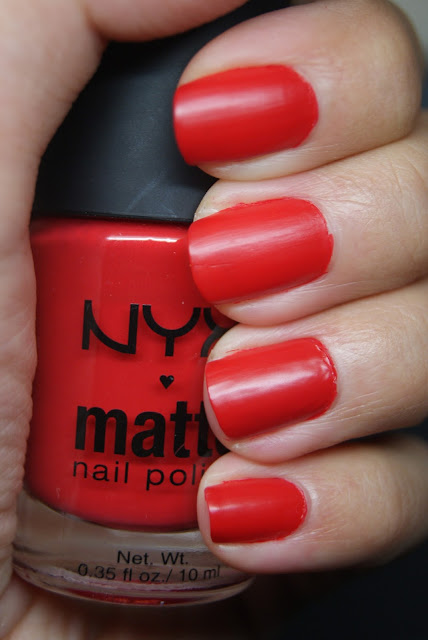 My Polished Days: SWATCH : NYX Matte nail polish in Red