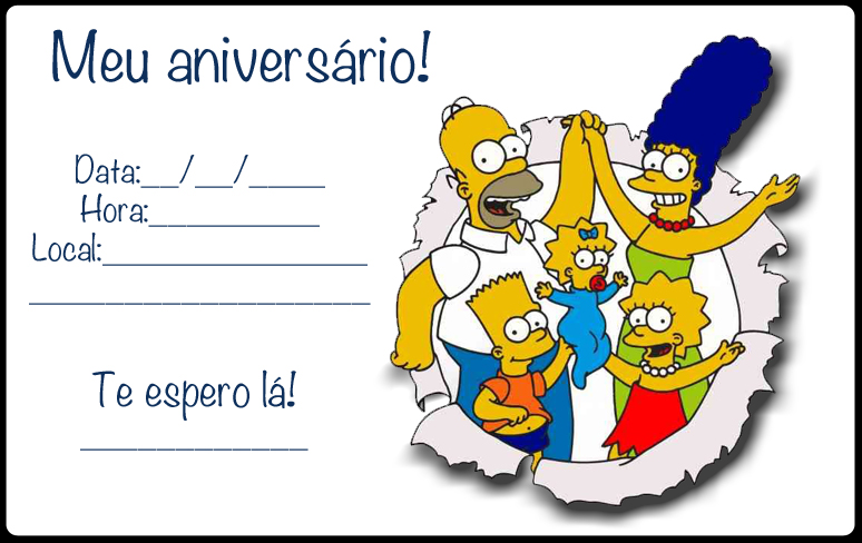 Convite dos Simpsons para imprimir « Aniversário de Criança