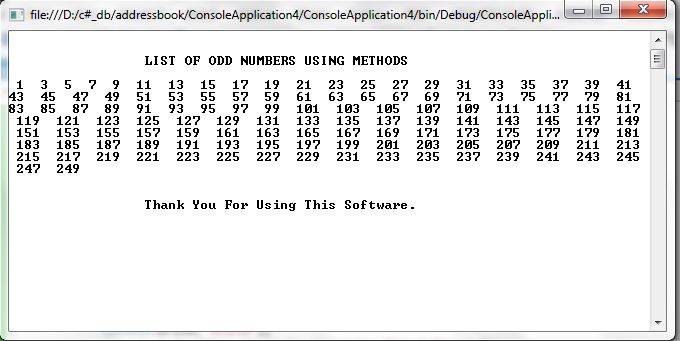 Free Programming Source Codes And Computer Programming Tutorials List Of Odd Numbers Using 